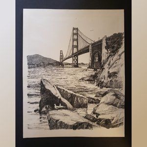 Alex Fong | Wall Decor | Alex Fong Fine Pen Ink Drawing Of The Golden ...
